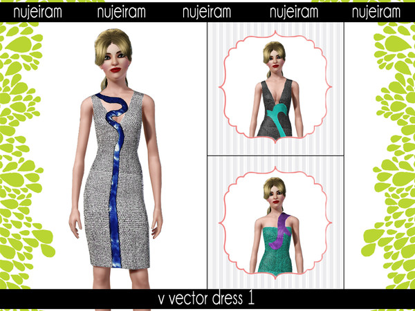 The Sims Resource - V Vector Dress 2