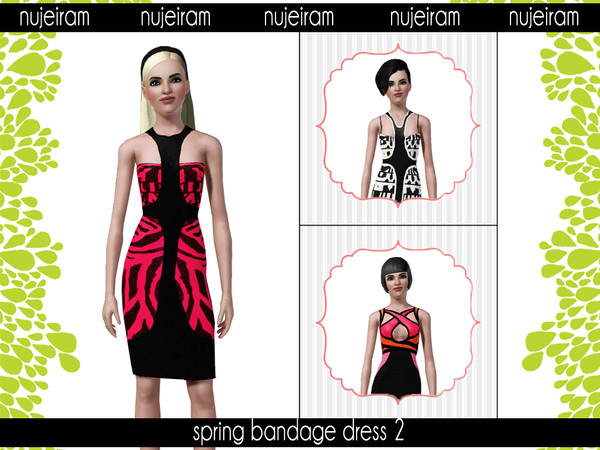 The Sims Resource | HL Spring Bandage Dress 2