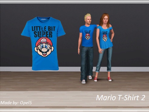 The Sims Resource | Mario T-Shirts for male and female
