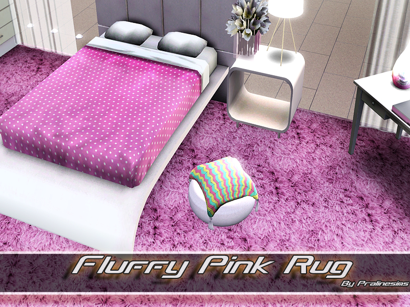 The Sims Resource | Fluffy Pink Rug