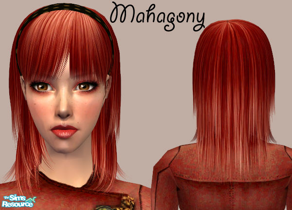 The Sims Resource | Mandy Hair - Mahagony