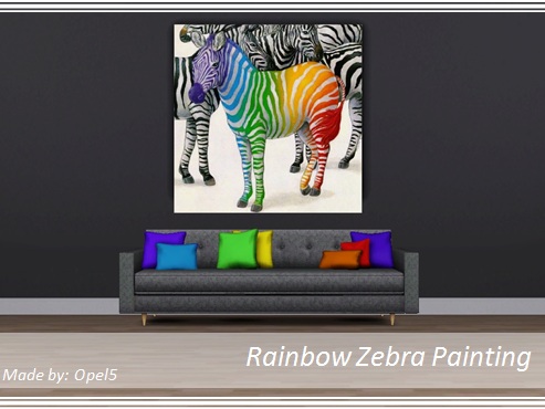 The Sims Resource | Rainbow Zebra Painting