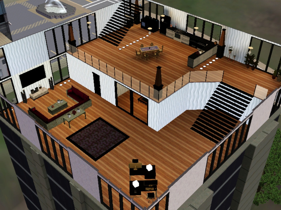 The Sims Resource | 3 floor apartment - 1 bedroom, 2 baths