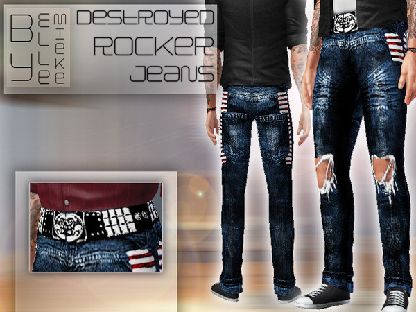 The Sims Resource | Destroyed Rocker Jeans