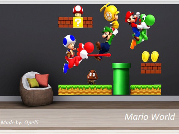 The Sims Resource | Mario World - Wall Stickers