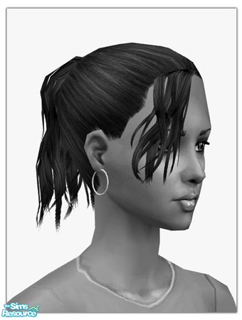 The Sims Resource | Curly Ponytail 2 - MESH