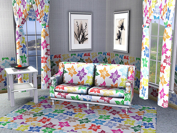 The Sims Resource - marcorse_rainbow flowers pattern