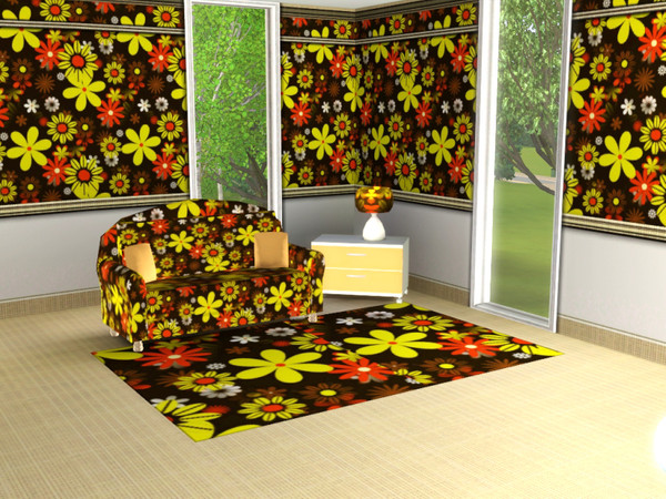 The Sims Resource - marcorse_yellow retro pattern