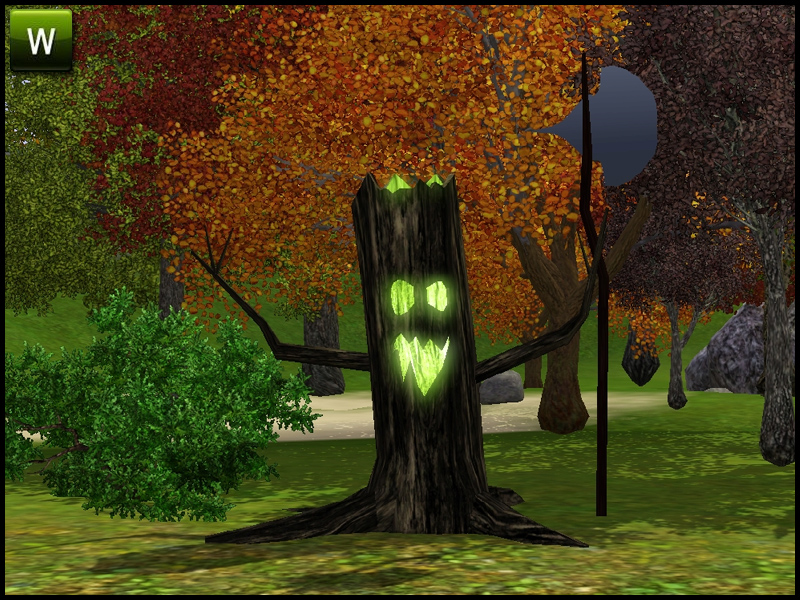 The Sims Resource | Evil Green Halloween Halberd Tree