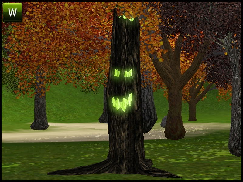 The Sims Resource | Evil Green Halloween Tree