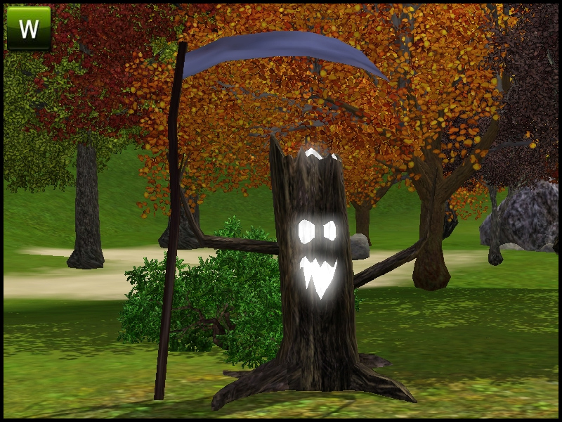 The Sims Resource | Evil White Halloween Scythe Tree