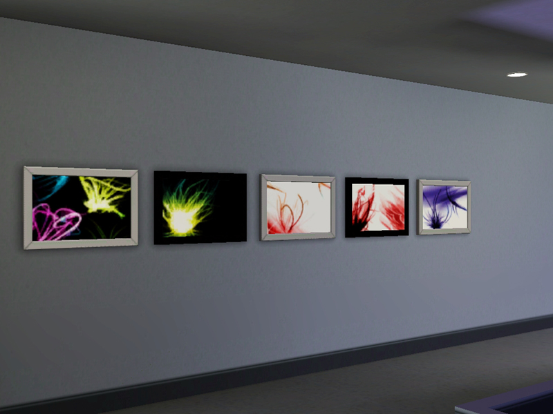 The Sims Resource | Abstract Colored Paintings Set