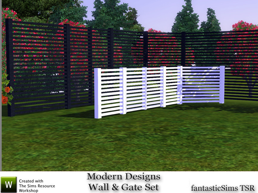 The Sims Resource - Modern Designs Horizontal Tall Gate