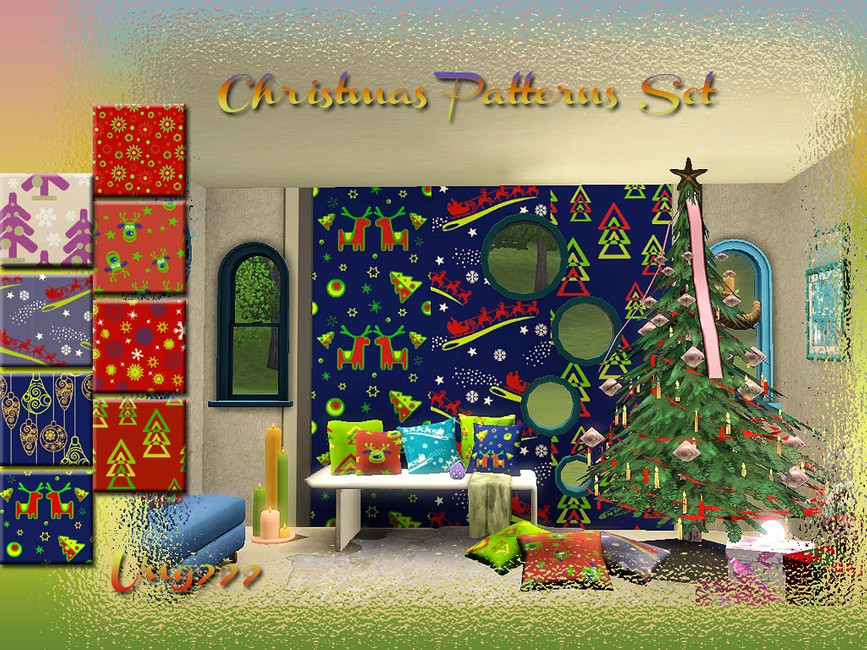 The Sims Resource - Christmas Patterns Set