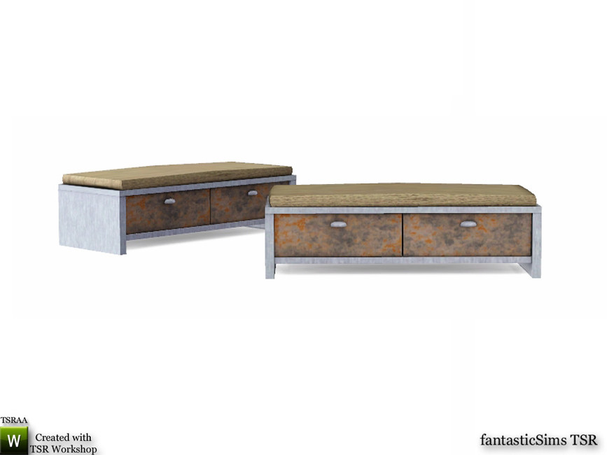 The Sims Resource - Industrial Chic Bedroom Bench
