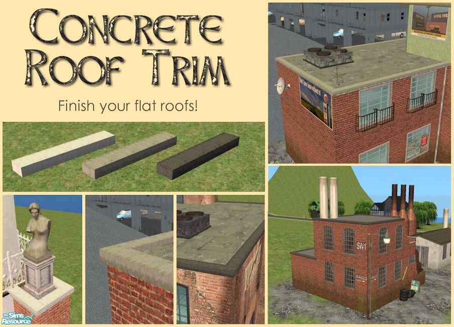 The Sims Resource - Flat Roof Trims
