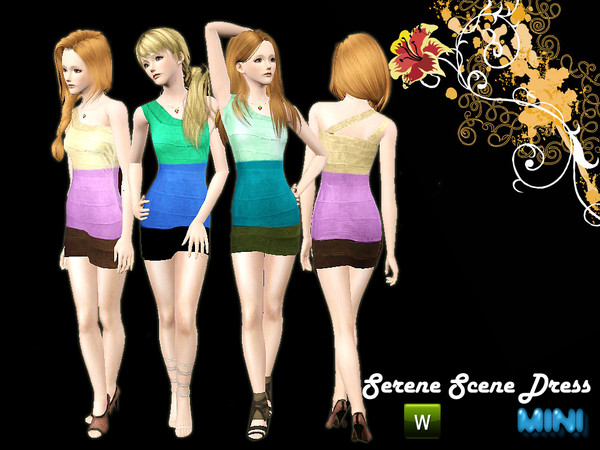 The Sims Resource - Serene Scene Dress