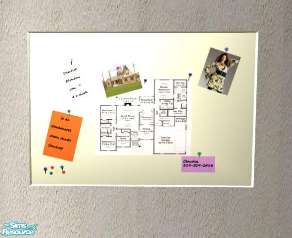 The Sims Resource | PB Homeoffice Recol - Pinboard cream