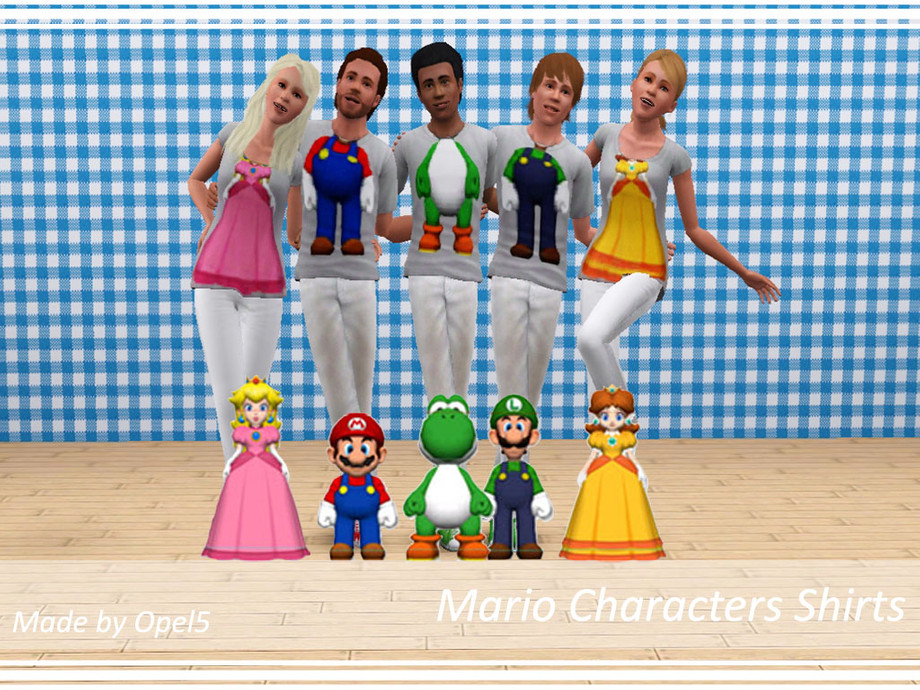 The Sims Resource | Mario Characters Shirt Male (Opel5 Creations 1 Year ...