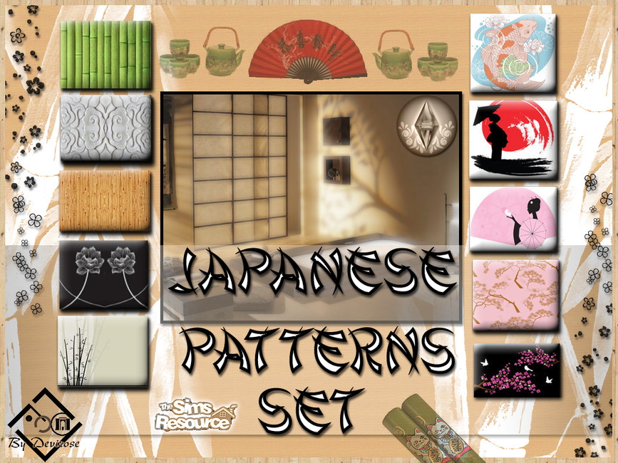 The Sims Resource - Japanese Patterns Set
