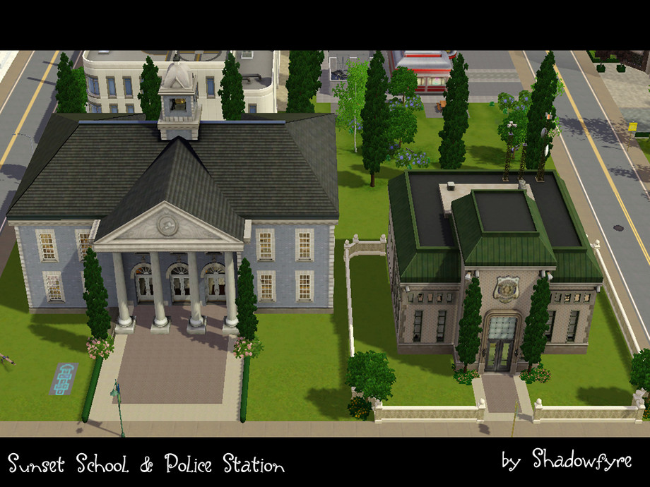 The Sims Resource | Sunset Valley School and Police Station