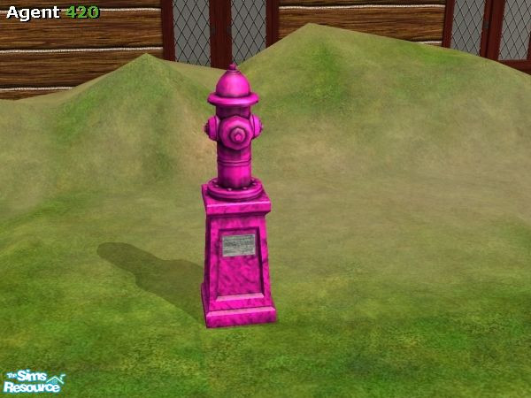 The Sims Resource - A420 Insane Pink Fire Hydrant (And Base)