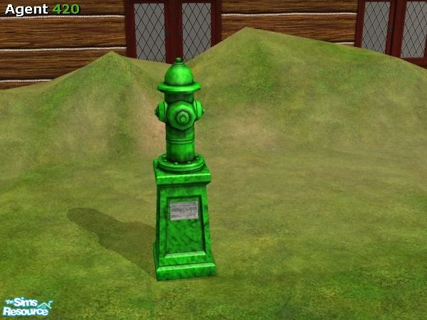 The Sims Resource - A420 Green Fire Hydrant (And Base)