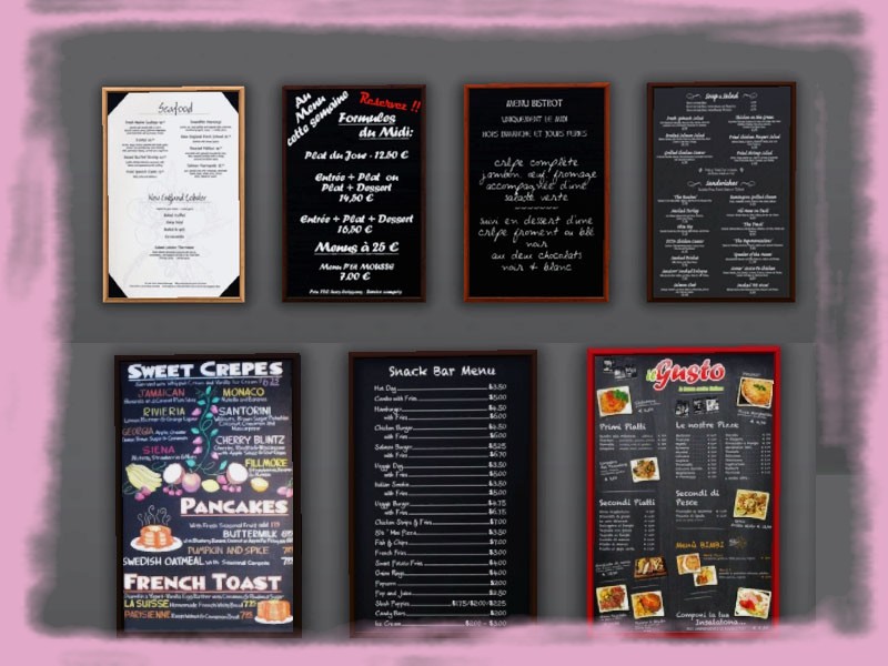 The Sims Resource | (2Sims3) Signs for food and drink shops