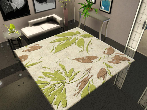 The Sims Resource - Floral Rug 01