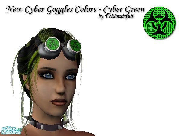 The Sims Resource | Toxic Cyber Goggles Set - Green