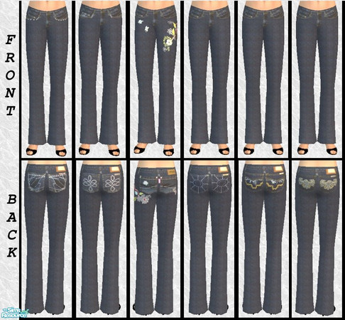 The Sims Resource - Young Adult, Adult, and Elder Jeans Collection 1