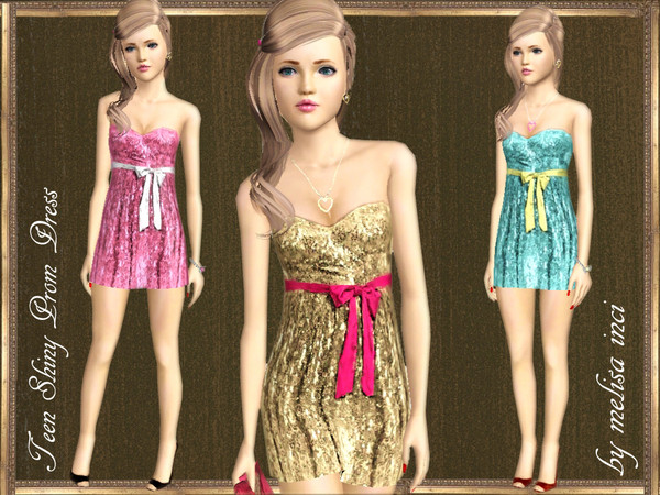 The Sims Resource | Teen Shiny Prom Dress