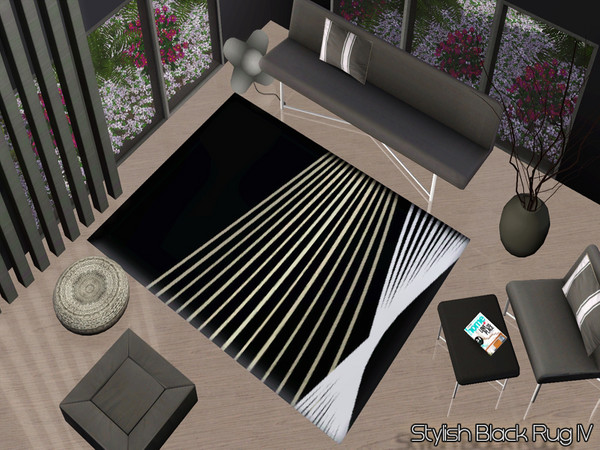 The Sims Resource | Stylish Black Rug IV