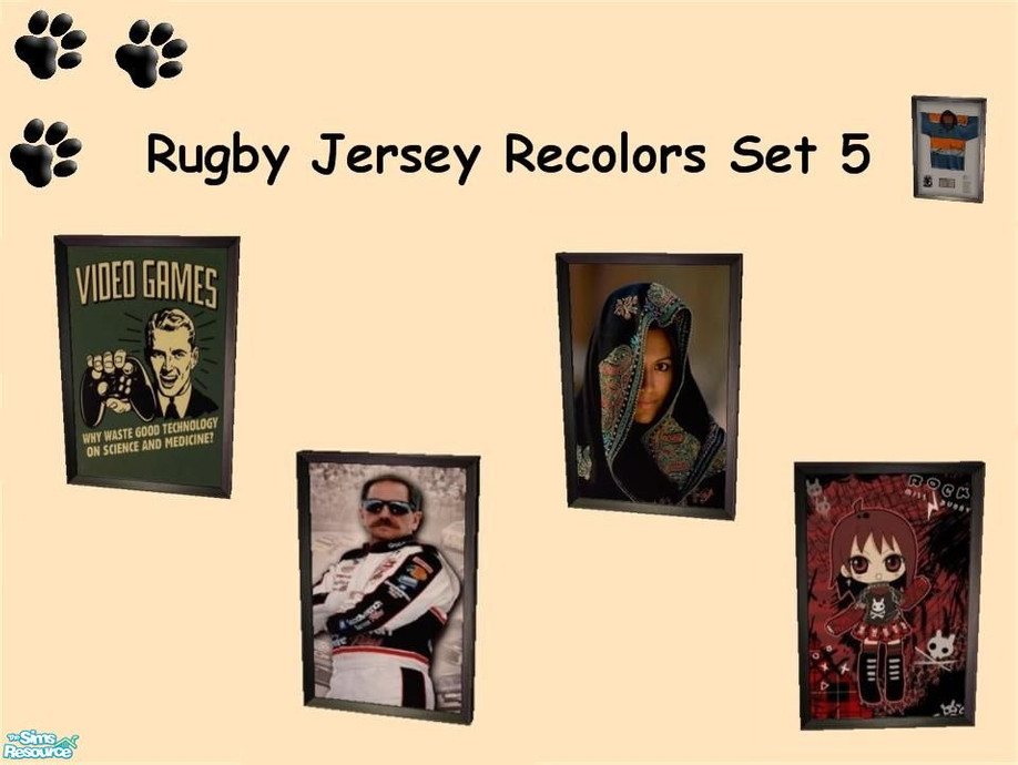 The Sims Resource - Rugby Jersey Recolors Set 5
