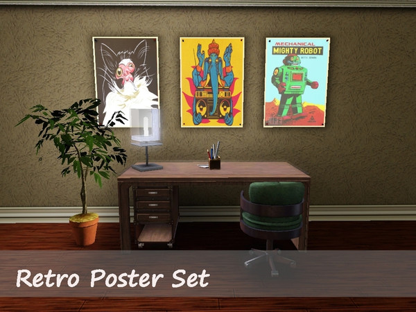 The Sims Resource | Retro Poster Set
