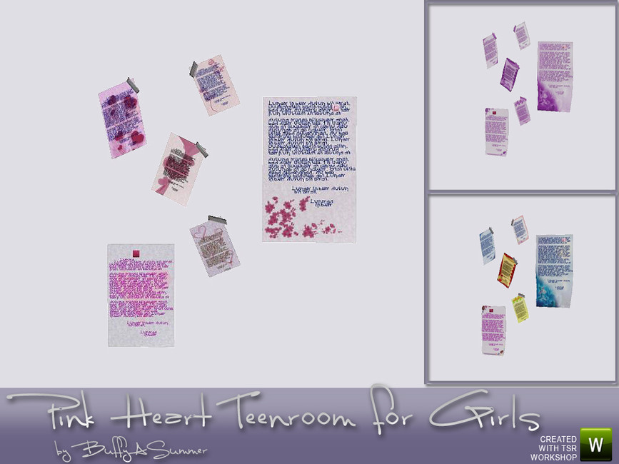 The Sims Resource - Pink Heart Wall Letters