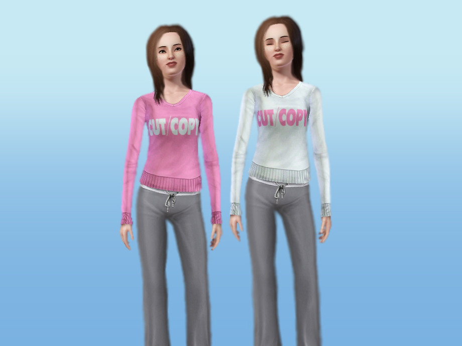 The Sims Resource - Long Sleeve Cut/Copy Shirt