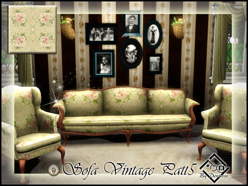 The Sims Resource | Sofa Vintage Patt5
