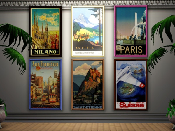 The Sims Resource | Vintage Travel Posters