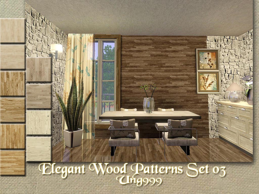 The Sims Resource - Elegant Wood Patterns Set 03
