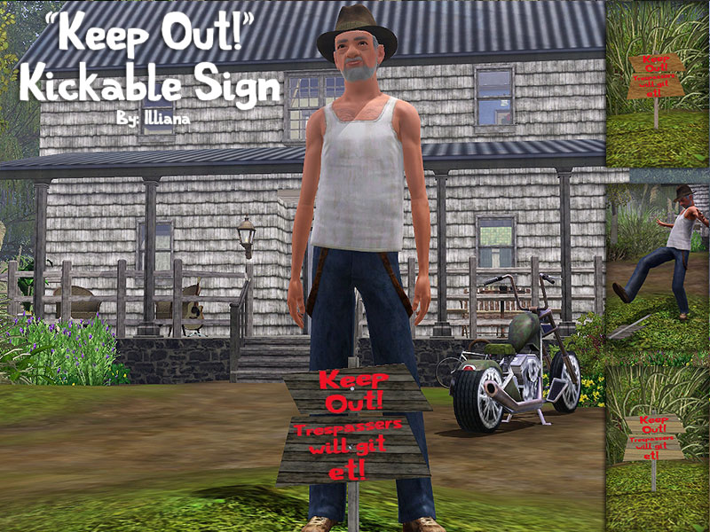 The Sims Resource | Keep Out Kickable Sign