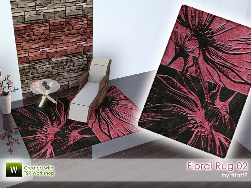 The Sims Resource - Floral Rug 02