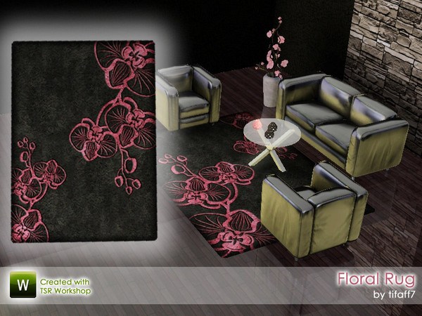 The Sims Resource - Floral Rug