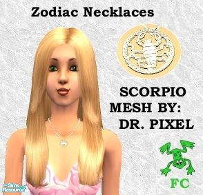 The Sims Resource | Zodiac Neaklaces- Silver - Scorpio