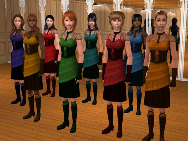 The Sims Resource | Goth Girl Outfit Recolors