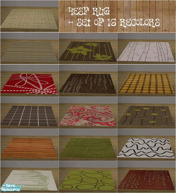 The Sims Resource | 4 ever sim fantasy rug - set of 12 recolors