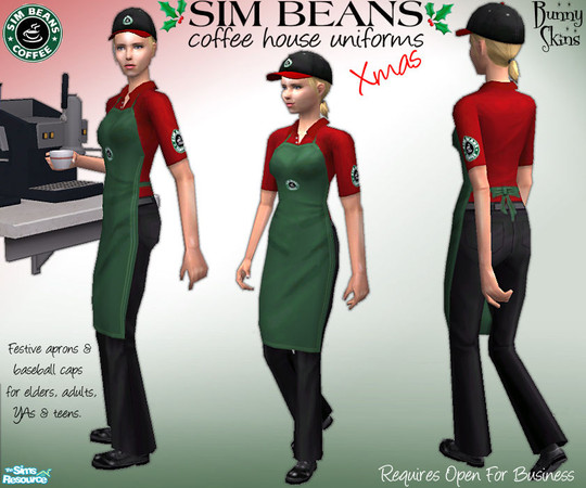 The Sims Resource | Sim Beans Teen Girl Xmas Uniform