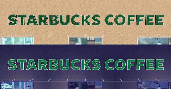 The Sims Resource | Starbucks Coffee Over-Door Text Sign