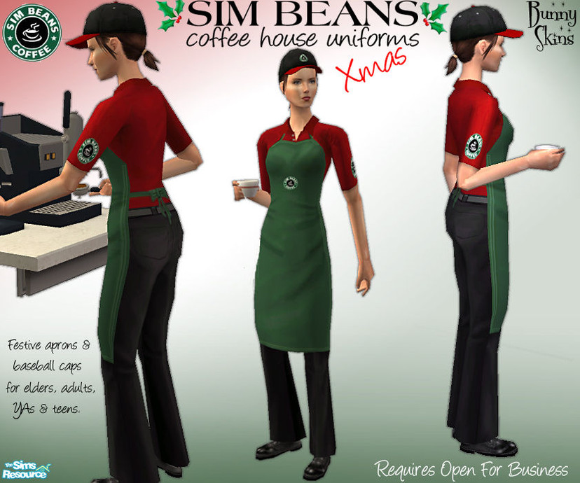 The Sims Resource | Sim Beans Adult Female Xmas Uniform
