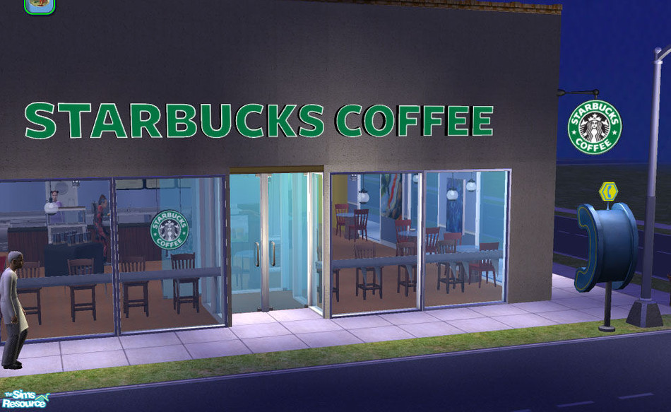 The Sims Resource - Starbucks Coffee Lighted Shop Signs